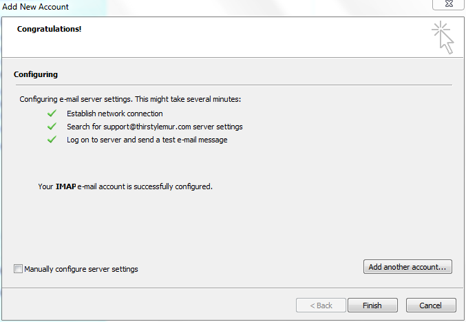 How to Configure Email with Microsoft Outlook 2010 – Thirsty Lemur ...